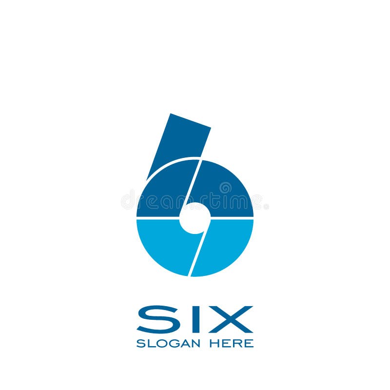 Six Logo Design, Number 6 Logo Vector. Stock Vector - Illustration of ...