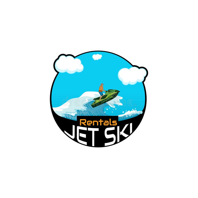 Set Logo jet ski, scooter stock vector. Illustration of beach - 92015428
