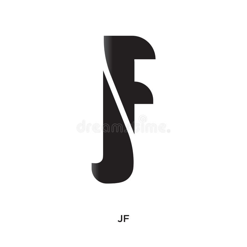 JF Logo Monogram with Triangle Shape and Circle Rounded Isolated on ...