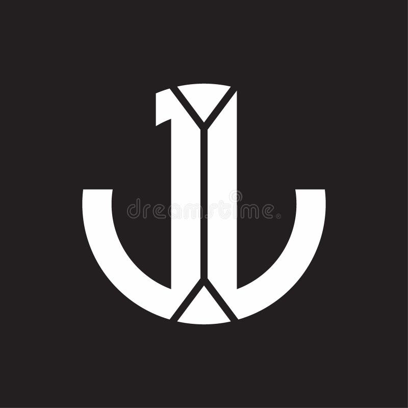 Logo Jl Monogramme Avec Forme Ruban Rond Illustration de Vecteur ...