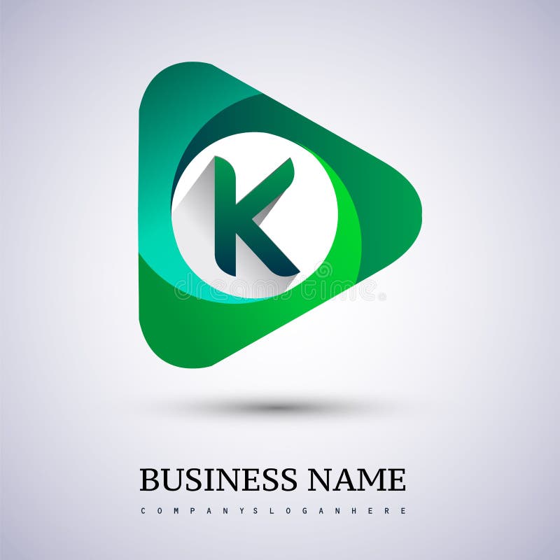 Logo K Letter, Green Colored in the Triangle Shape, Vector Design ...