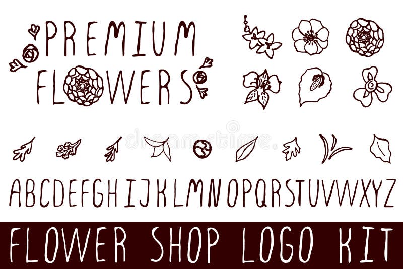 Logo kit for flower shops stock vector. Illustration of floral - 54775791