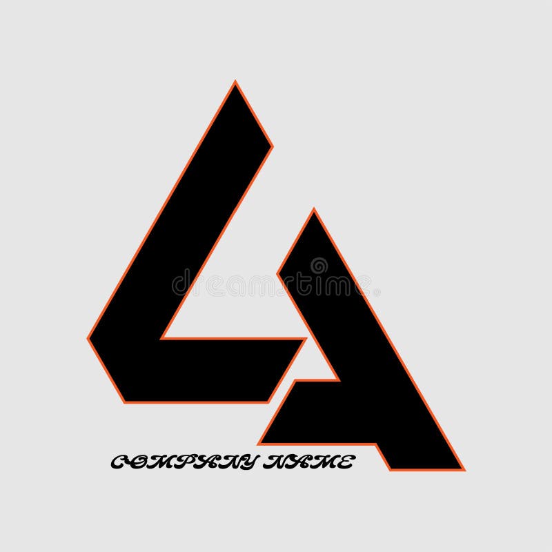 Logo LA Business Letter Logo Design with Simple Style Stock Vector ...