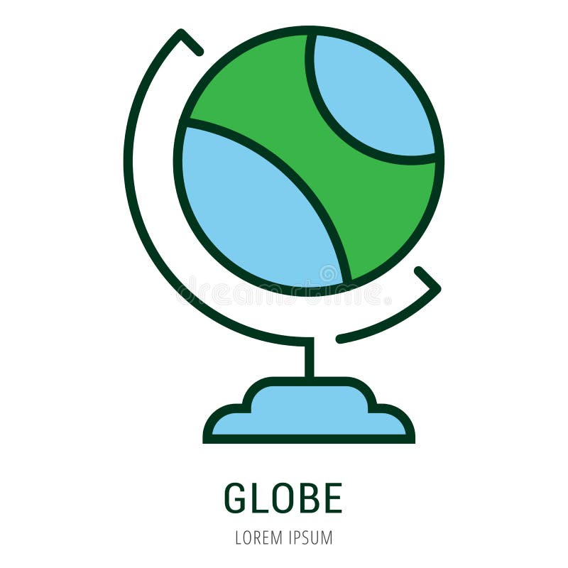 Vector Simple Logo Template Globe Stock Illustration - Illustration of ...