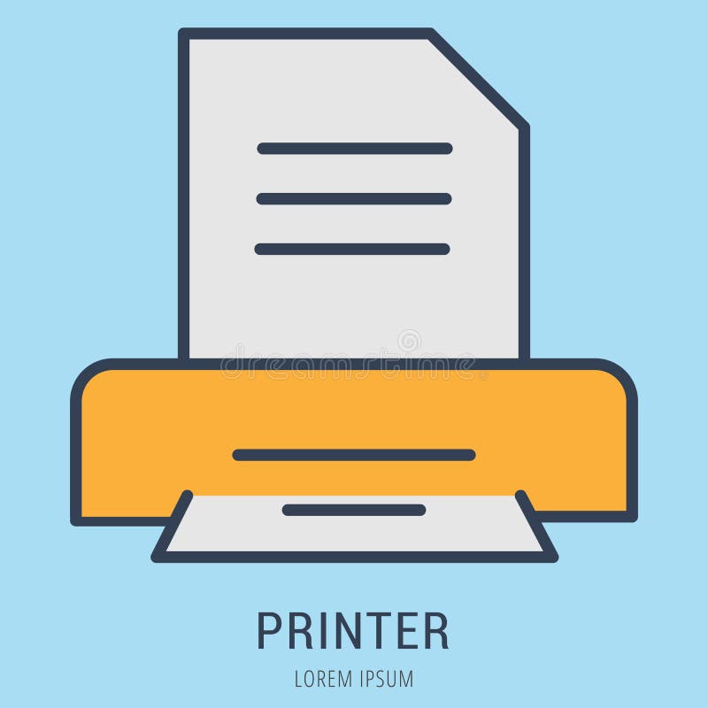 Vector Simple Logo Template Printer Stock Illustration - Illustration ...