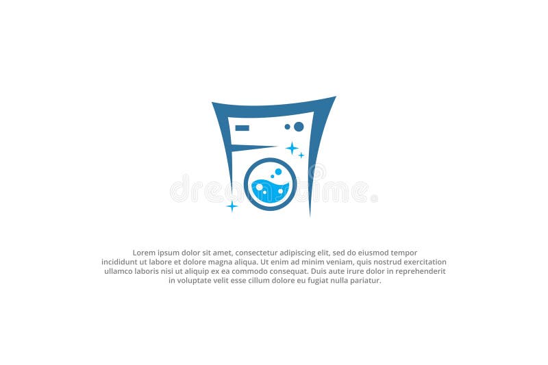 Logo Laundry Washing Machine Modern Bubble Blue Stock Vector ...