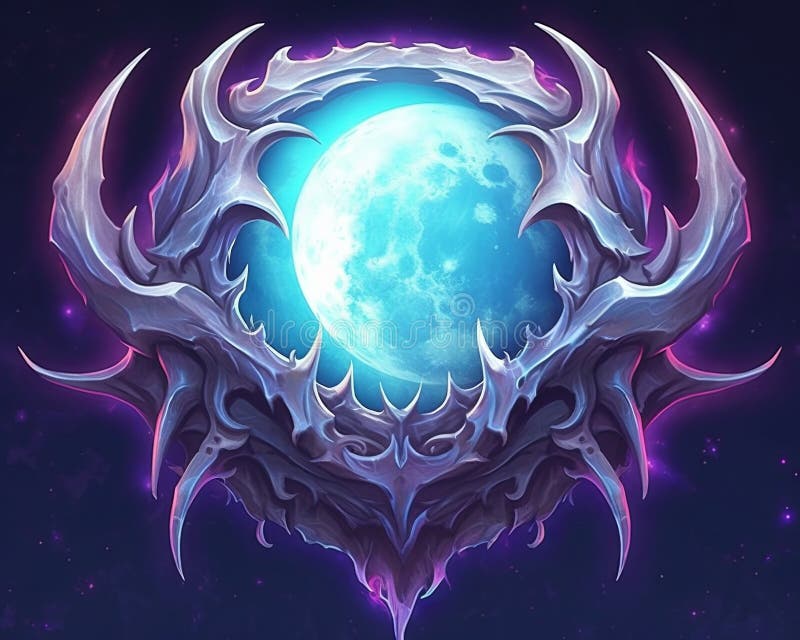 The Logo for League of Legends with the Moon in the Background Stock ...