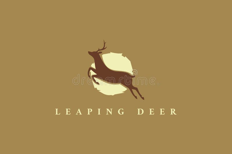 Logo Leaping Deer Abstract Silhouette Stock Vector - Illustration of ...