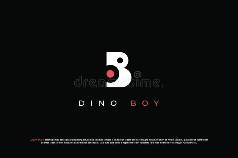 Logo letter b cute dino stock illustration. Illustration of character - 292564125