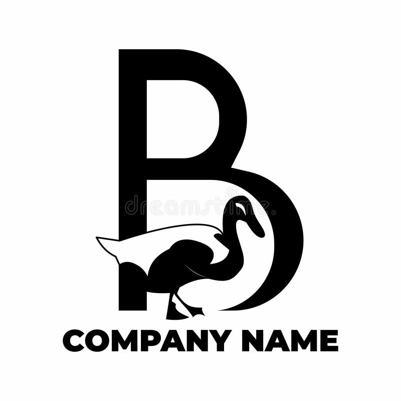 Logo Letter B with Duck stock vector. Illustration of font - 375333644