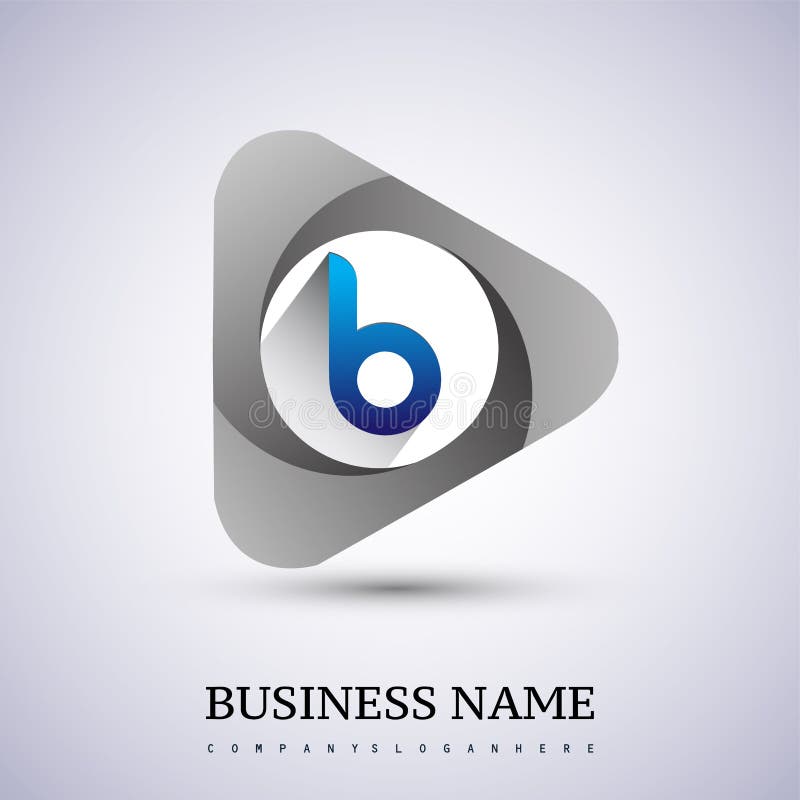 Logo Letter B Rounded in the Triangle Shape, Vector Design Template ...