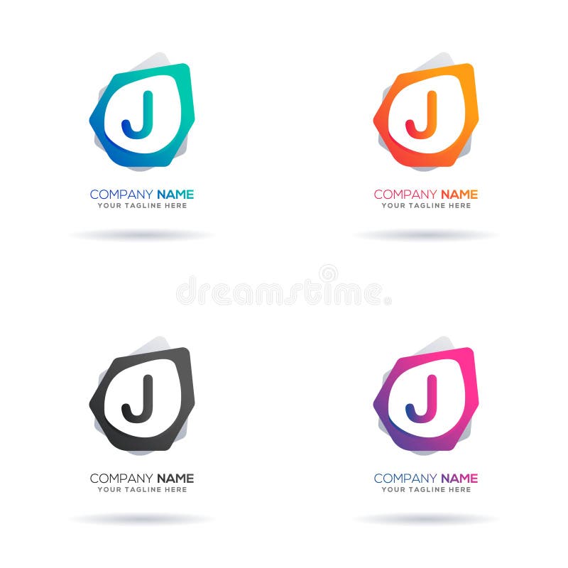 Set of Initial Letter J Logo Design. Abstract Shape for Creative Use ...