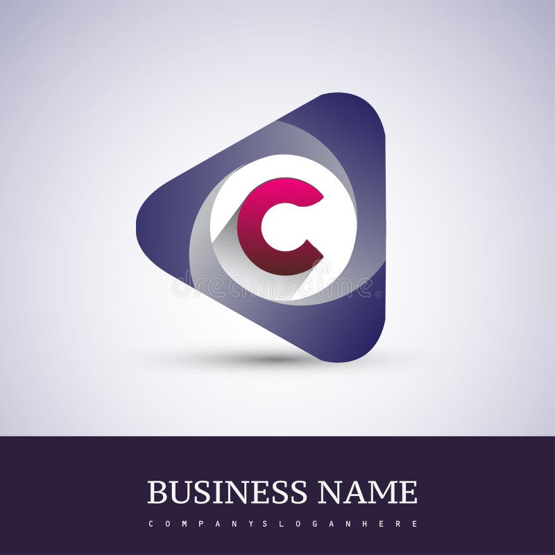 Logo Letter C Rounded in the Triangle Shape, Vector Design Template ...