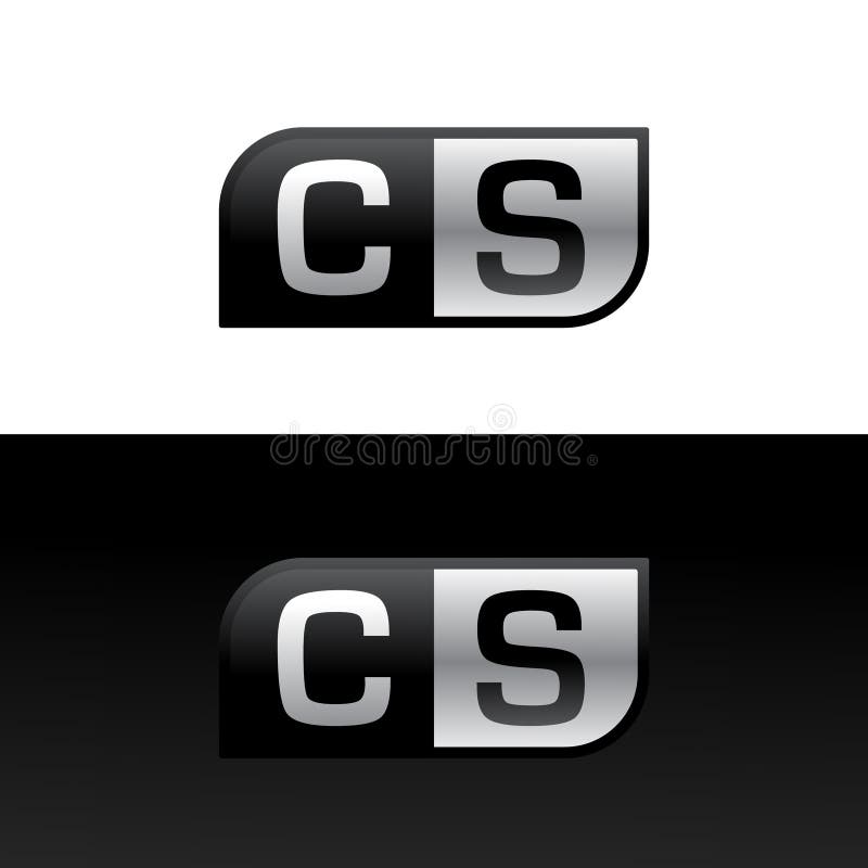 Logo Letter CS with Two Different Sides. Negative or Black and White ...
