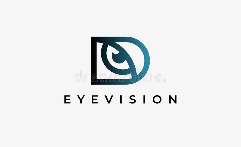 Logo Letter D and Eye Vision Concept. Stock Vector - Illustration of ...