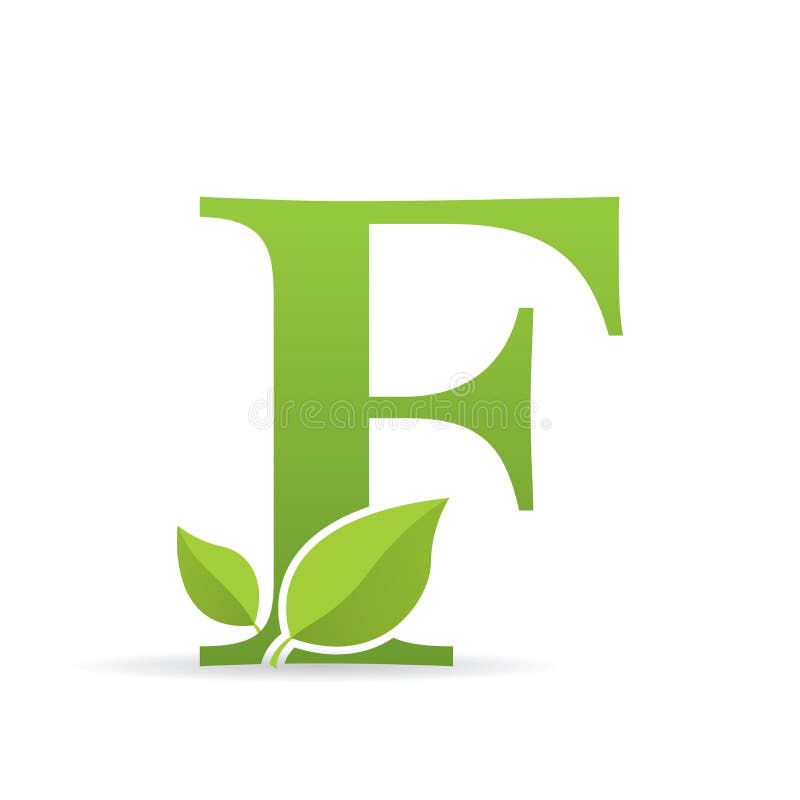 Logo with Letter F of Green Color Decorated with Green Stock Vector ...