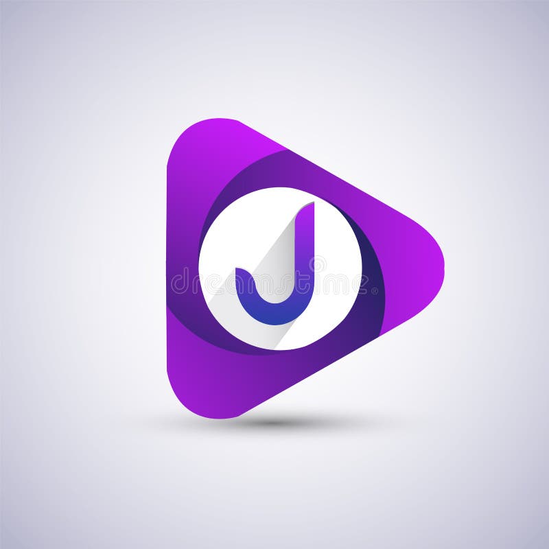 Logo Letter J Rounded in the Triangle Shape, Vector Design Template ...