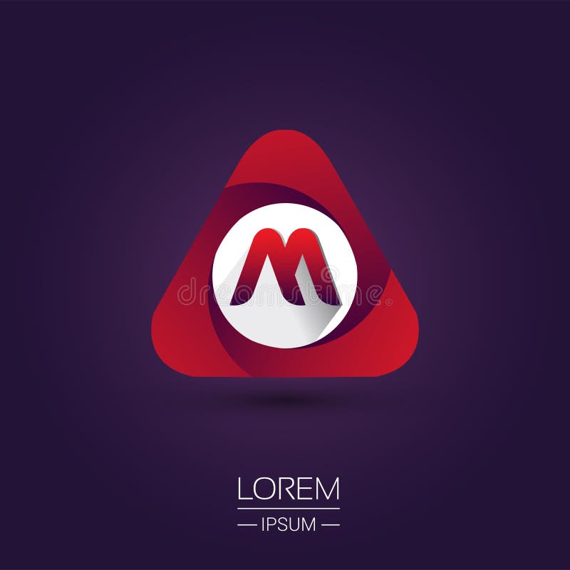 Logo Letter M Red Colored in the Triangle Shape, Vector Design Template ...