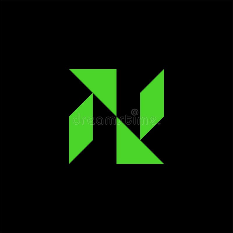 Logo Letter N Triangle Parallelogram Vector Stock Vector - Illustration ...