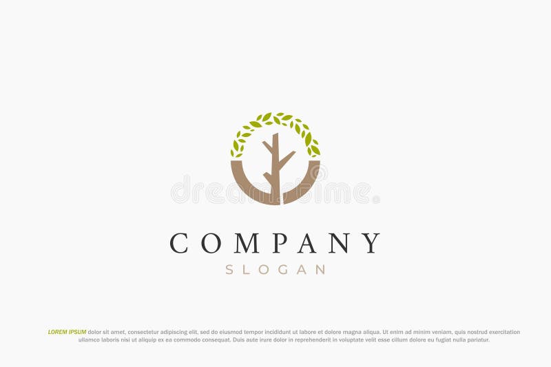 Logo letter o tree leaf stock illustration. Illustration of natural ...