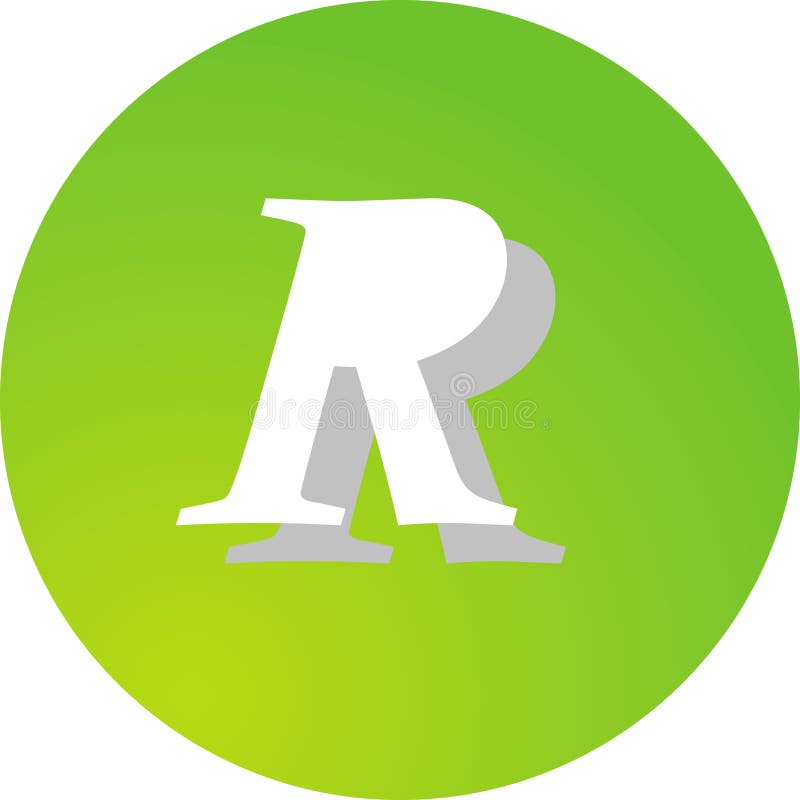 Logo Letter R with Green Circle and Layer Stock Vector - Illustration ...
