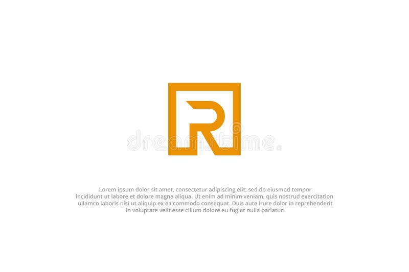 Logo Letter R Monogram in Frame Stock Illustration - Illustration of ...