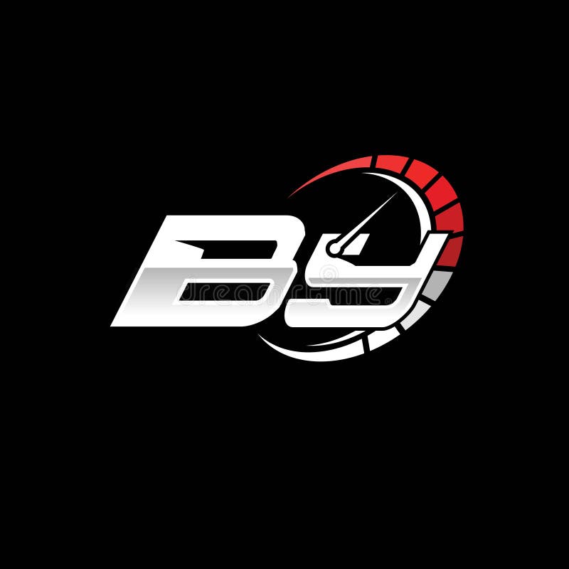 By Logo Letter Speed Meter Racing Style Stock Vector - Illustration of ...
