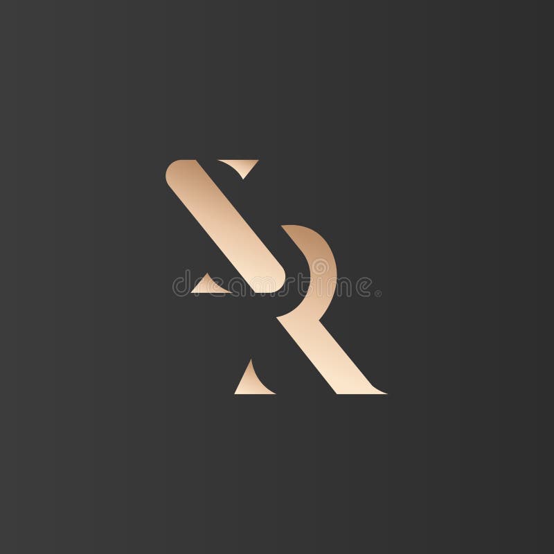 Logo Letter SR Monogram Golden Logos Stock Vector - Illustration of ...