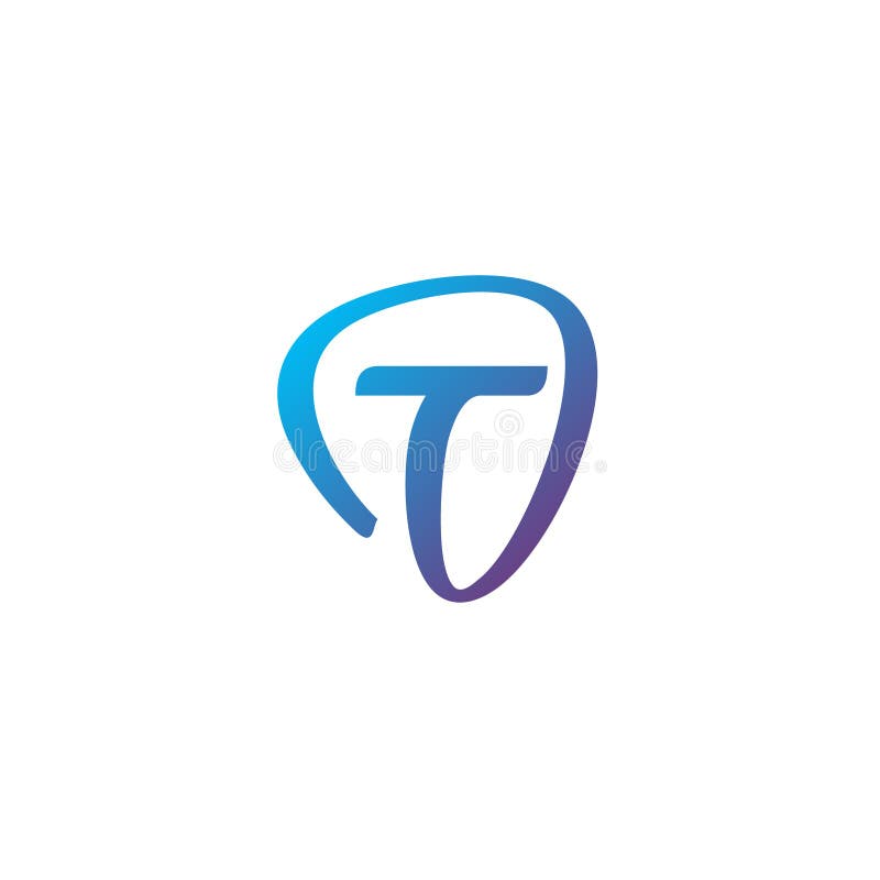 Logo of a Letter T Inside a Curved Triangle Stock Vector - Illustration ...