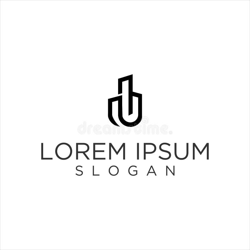 Logo Letter U Design Concept in the Form of a Building Stock Vector ...