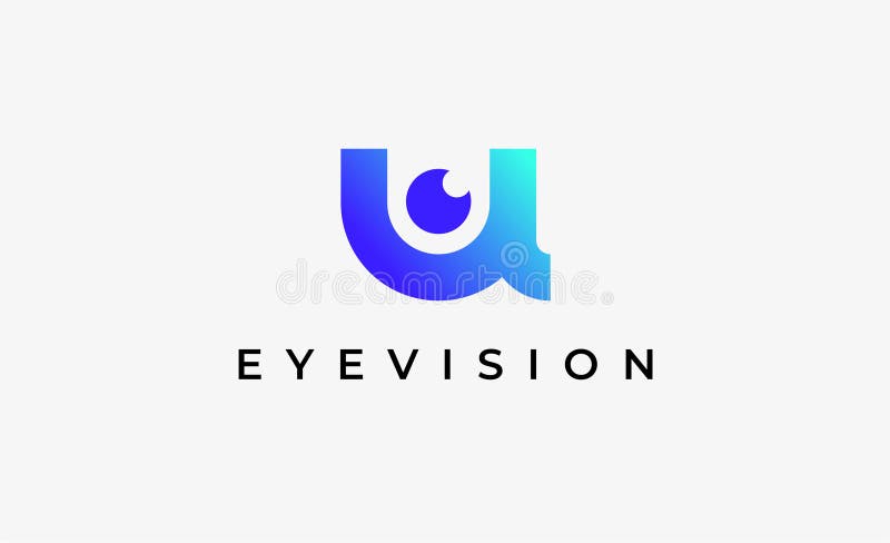 Logo Letter U and Eye Vision Concept. Stock Vector - Illustration of ...