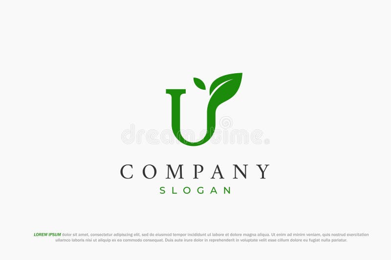 Logo Letter U Leaf Green Nature Stock Illustration - Illustration of ...