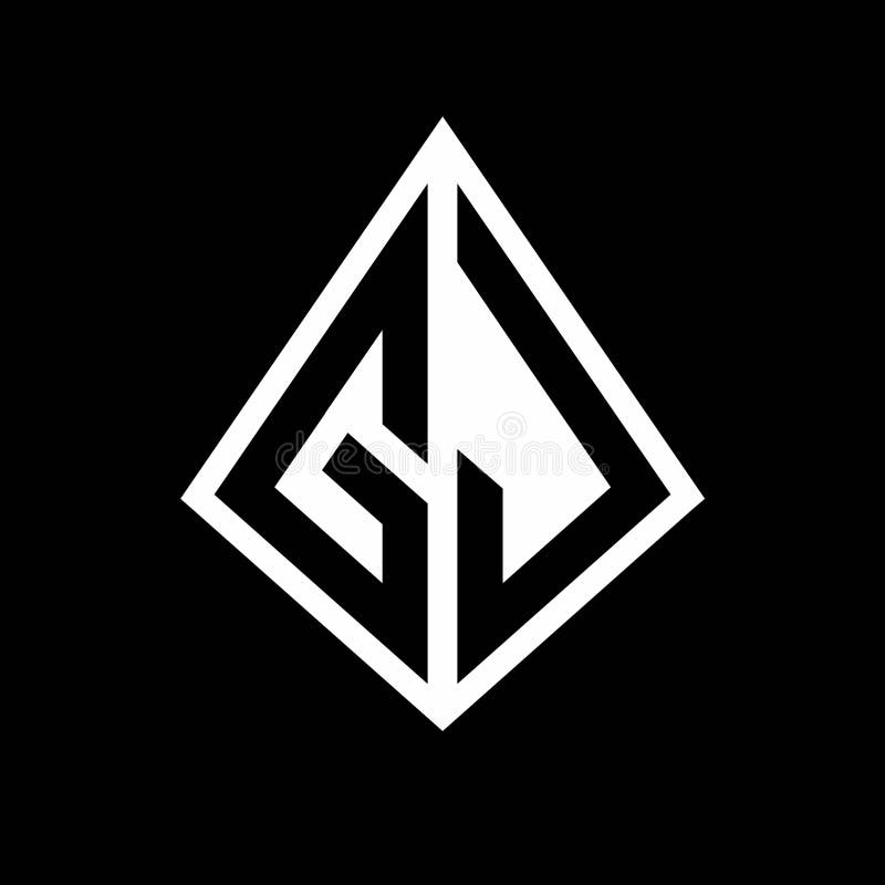 Logo Letters Van Gj Monogram Met Prisma - Model Vector Illustratie ...