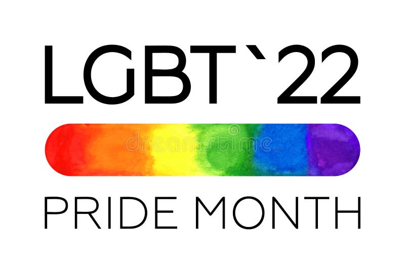 Logo Lgbt 2022 Pride Month With Hand Drawn Rainbow Stock Vector
