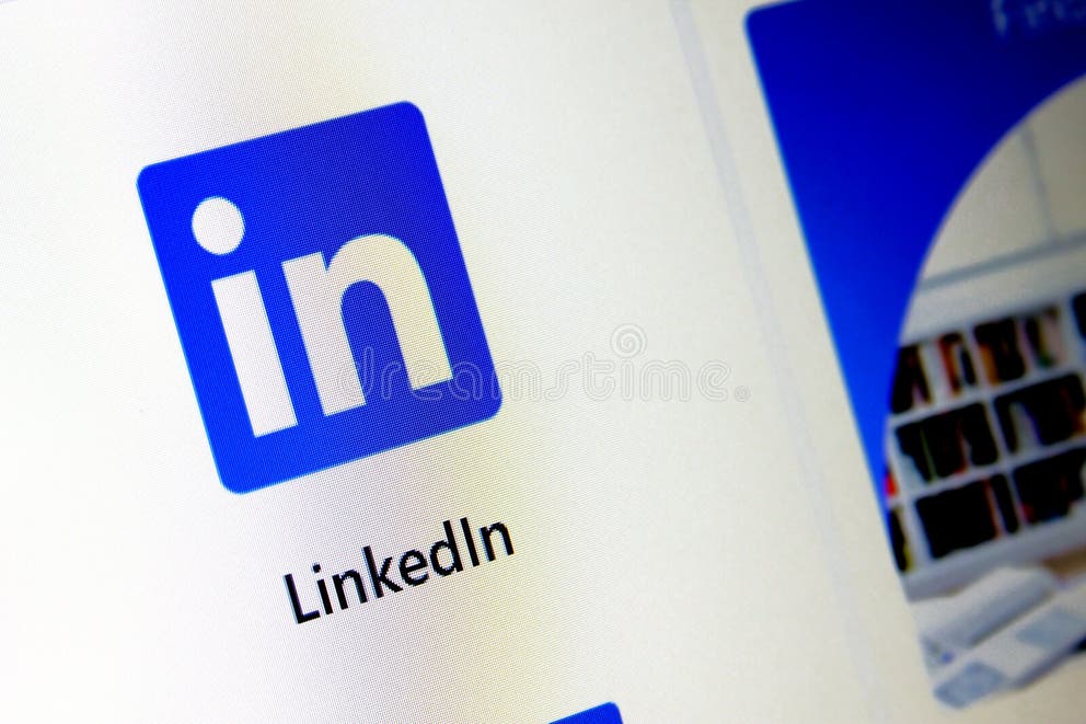 LinkedIn app logo editorial photography. Illustration of chat - 300148637