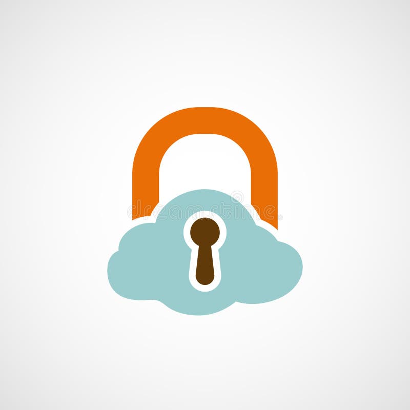 Logo lock as a cloud. stock vector. Illustration of icon - 64962466