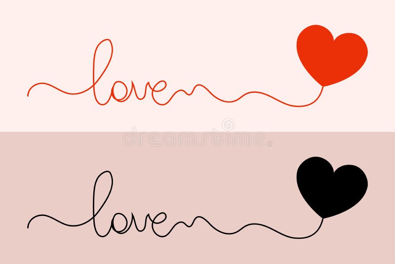 Logo: Love. Word Love with a Heart, Two Options Stock Vector ...