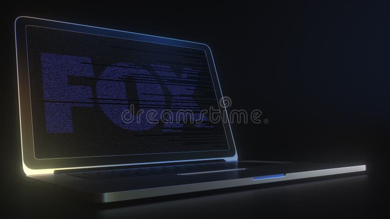 FOX Logo Made with Computer Code on the Laptop Screen. Editorial ...