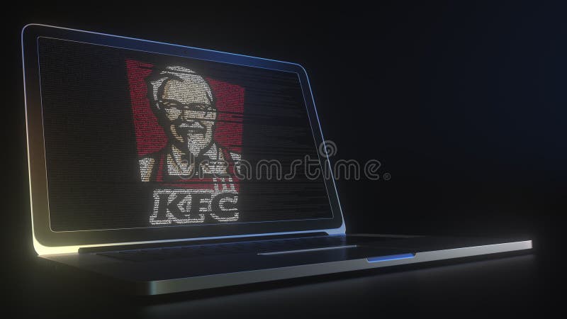 KFC Logo Made with Computer Code on the Laptop Screen. Editorial ...