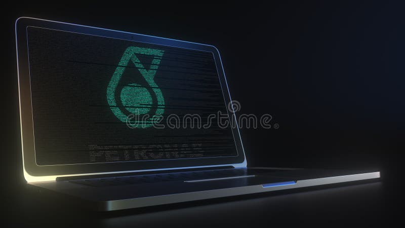 PETRONAS Logo Made with Computer Code on the Laptop Screen. Editorial ...