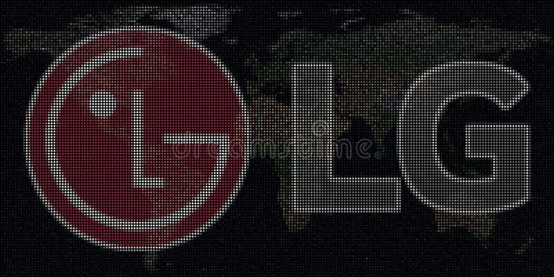 World Map and Logo of LG Made with Dots. Editorial Illustration ...