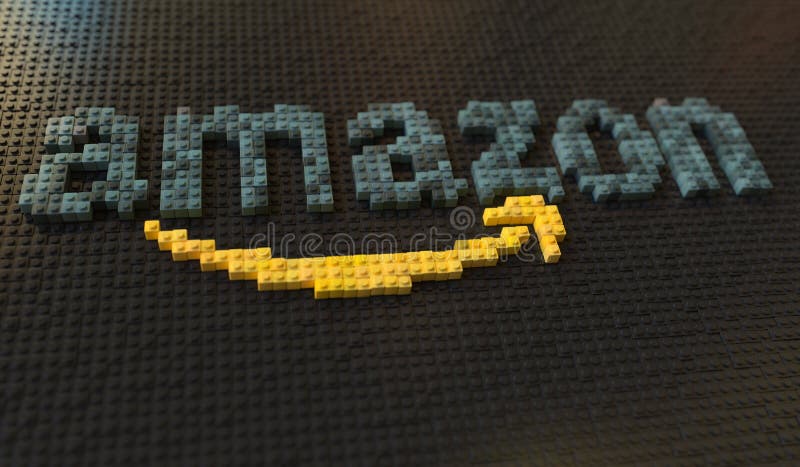 Plastic Toy Blocks Compose Logo of AMAZON, Editorial Conceptual 3d ...