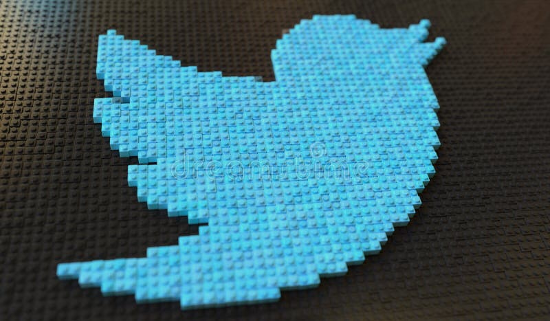 Toy Bricks Compose Logo of TWITTER. Editorial Conceptual 3d Rendering ...