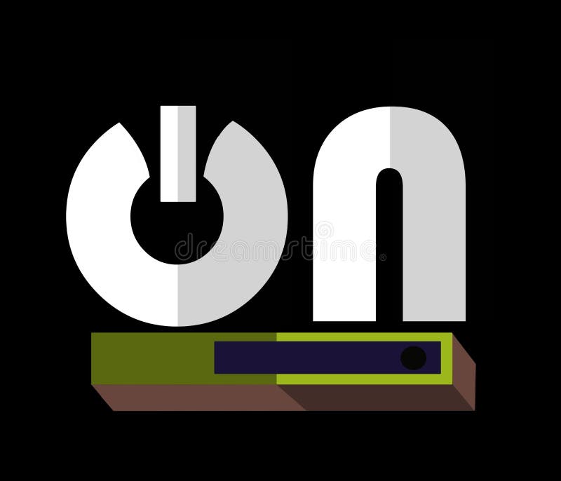 Symbols `on` - Letter or Text Icon Stock Illustration - Illustration of ...