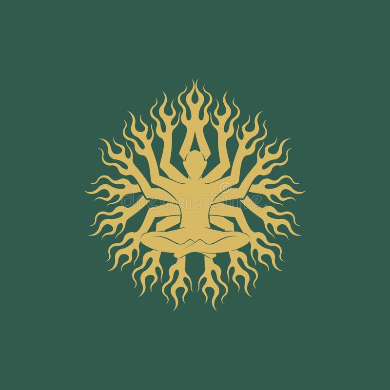 Meditation roots logo stock vector. Illustration of line - 230044221