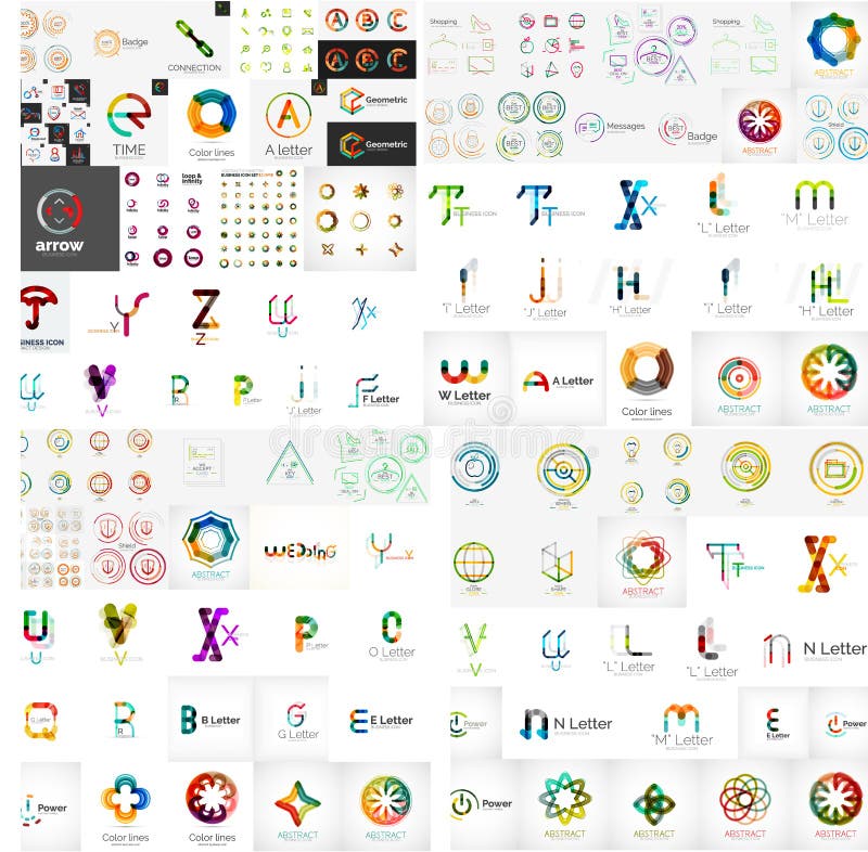 Logo mega collection stock vector. Illustration of blue - 48643985