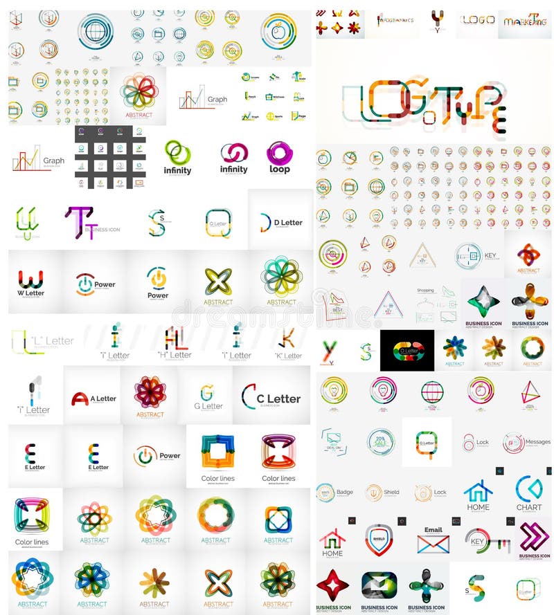 Logo mega collection stock vector. Illustration of emblem - 49097985