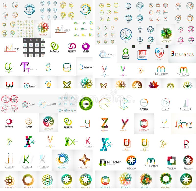 Logo mega collection stock vector. Illustration of corporate - 49098153