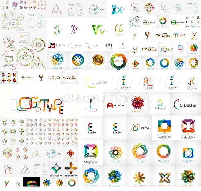 Logo mega collection stock vector. Illustration of arrow - 49494335