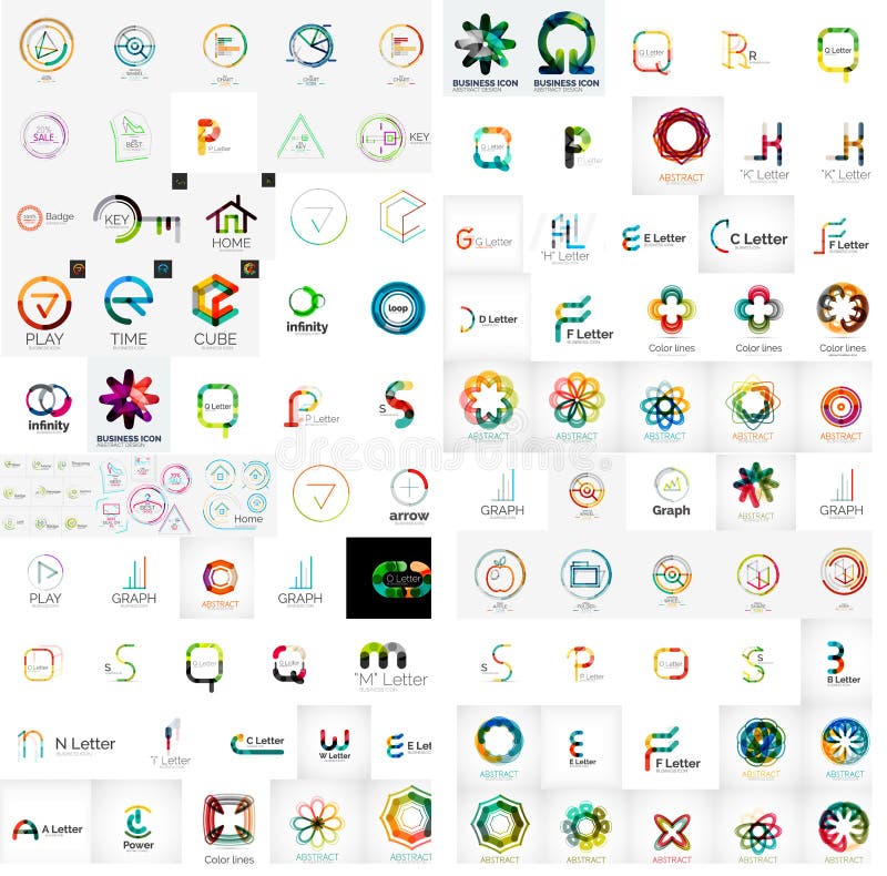 Logo mega collection stock vector. Illustration of brand - 49797883